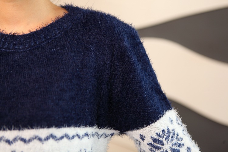 Fawn Sweater,cute Deer Owflake Pattern Mohair Sweaters on Luulla