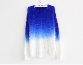 Women 's Fashion Cute Candy Gradient Color Mohair Sweaters on Luulla