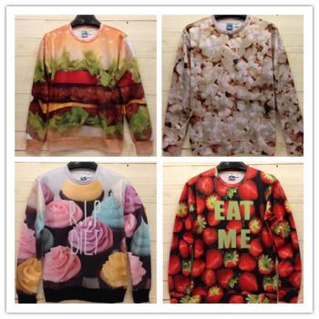 Ice Cream Sweaters Cute 3d Hamburger Popcorn Jumper Sweater S M L Xl on ...